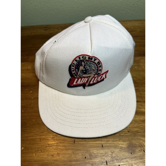 Budweiser | Accessories | Vintage Bud Light Beer Lady Luck Snapback Hat ...
